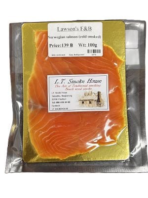 Norwegian salmon (cold-smoked) - 100g - Lawson's Food & Beverage ...